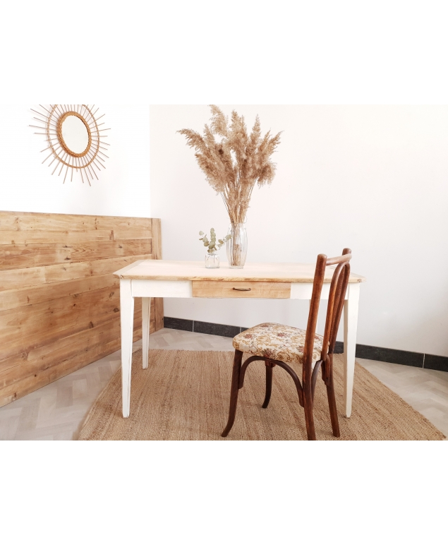 Table bohème blanche -Table vintage