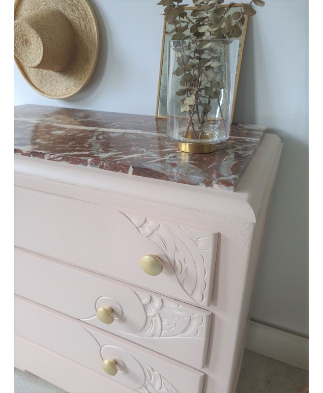 Commode art déco rose