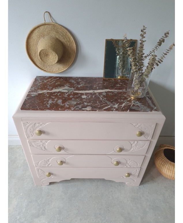 Commode art déco rose
